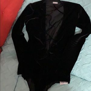 Reformation | Tops | Reformation Velvet Black Bodysuit | Poshmark